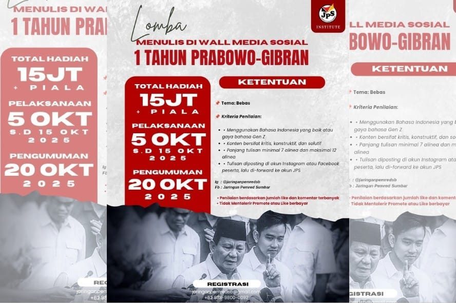 JPS Institute Gelar Lomba Menulis di Medsos Sambut Prabowo-Gibran ...